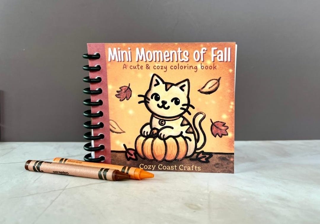 Mini Fall-themed Coloring Book: Pocket-sized Stress Relief (4" X 4.5 ...