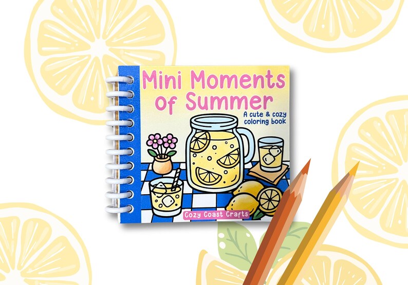 Mini Summer-themed Coloring Book: Pocket-sized Stress Relief (4" X 4.5 ...