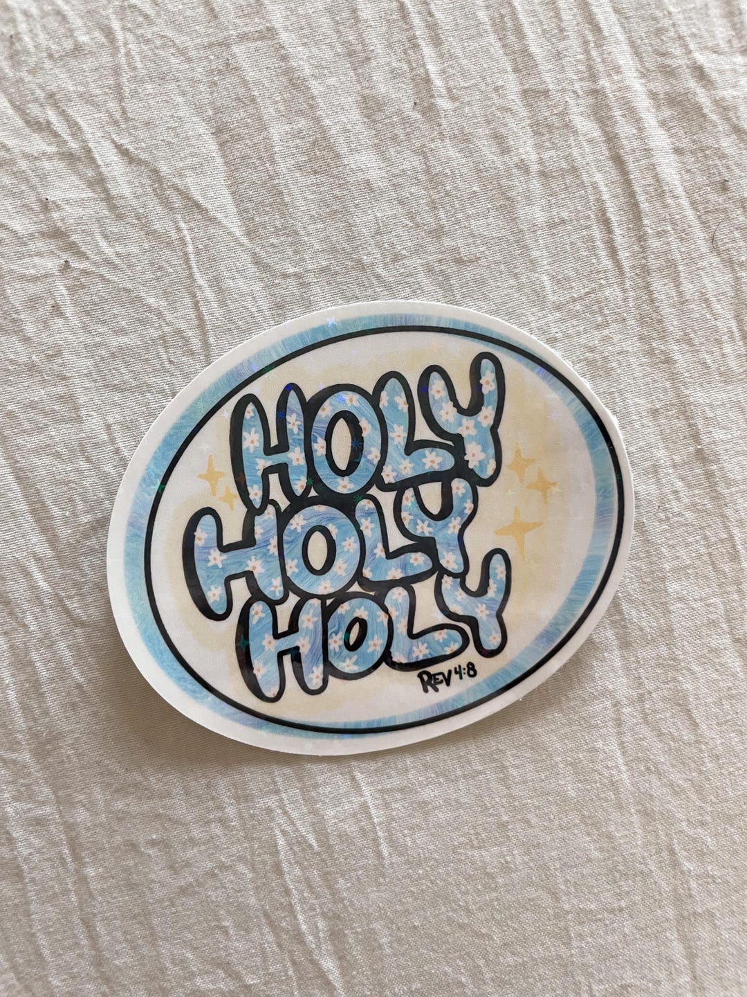Holy Holy Holy Sticker - Sparkle Laminated, Christian Sticker for Water ...