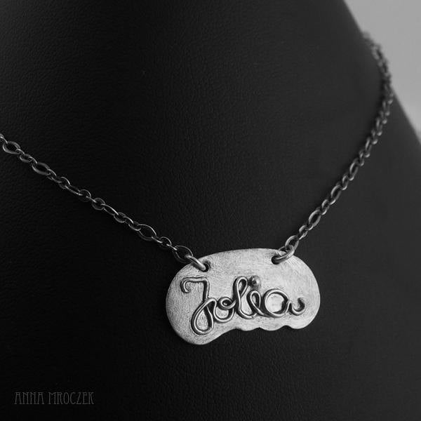 Personalized Necklace, Sterling Silver, Pure Silver, Name on Pendant ...