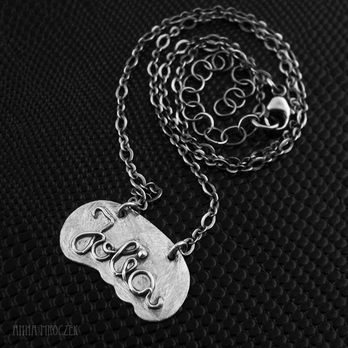 Personalized Necklace, Sterling Silver, Pure Silver, Name on Pendant ...