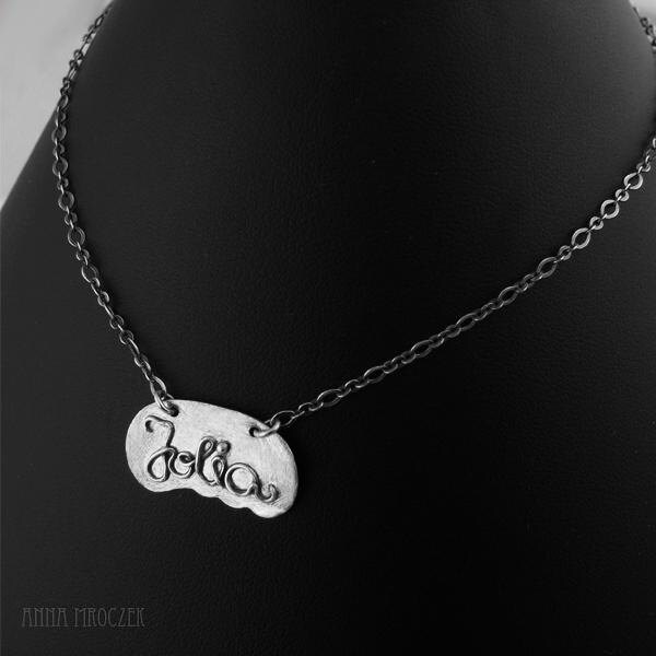 Personalized Necklace, Sterling Silver, Pure Silver, Name on Pendant ...