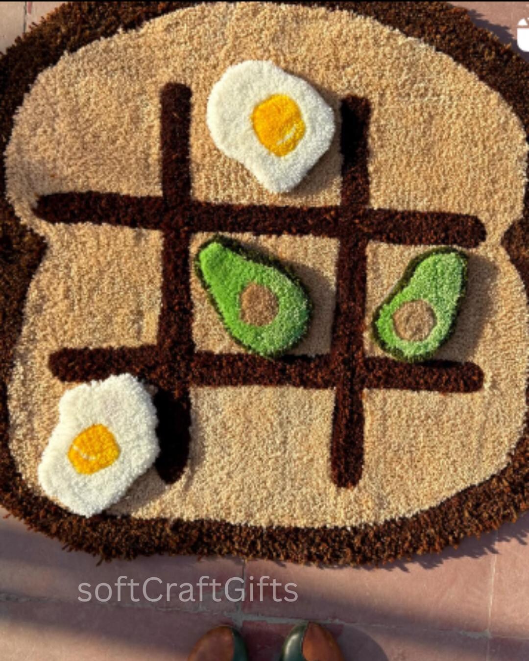 Avocado Egg Toast Rug – Handmade Tufted Funny Kitchen Mat | Custom Tic ...