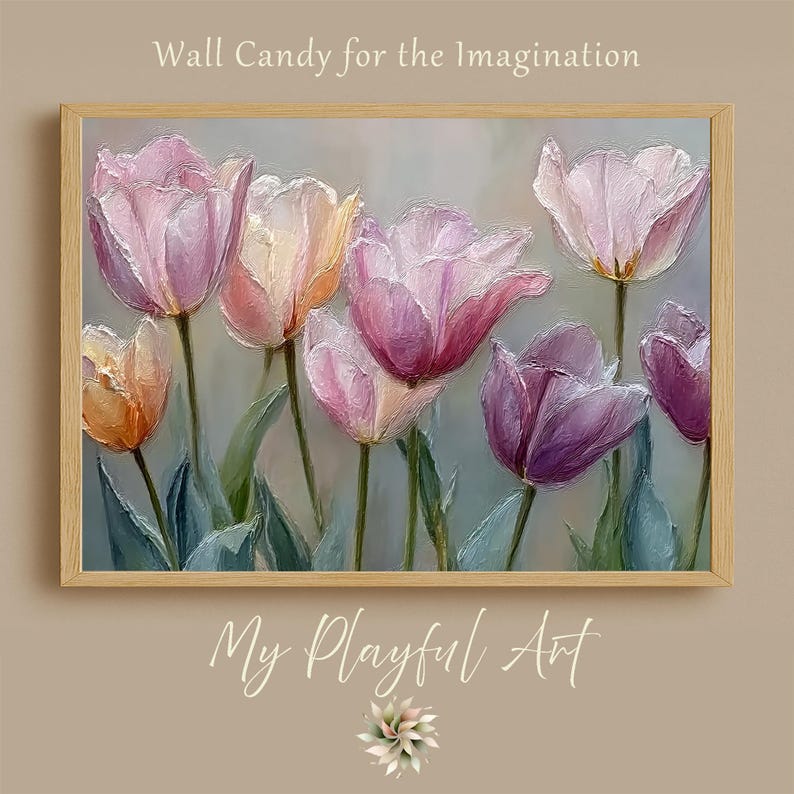 Spring Tulip Wall Art - Pastel Floral Digital Download - Etsy