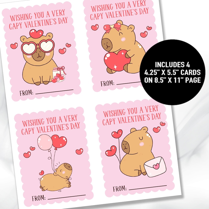 Capybara Valentine - Etsy