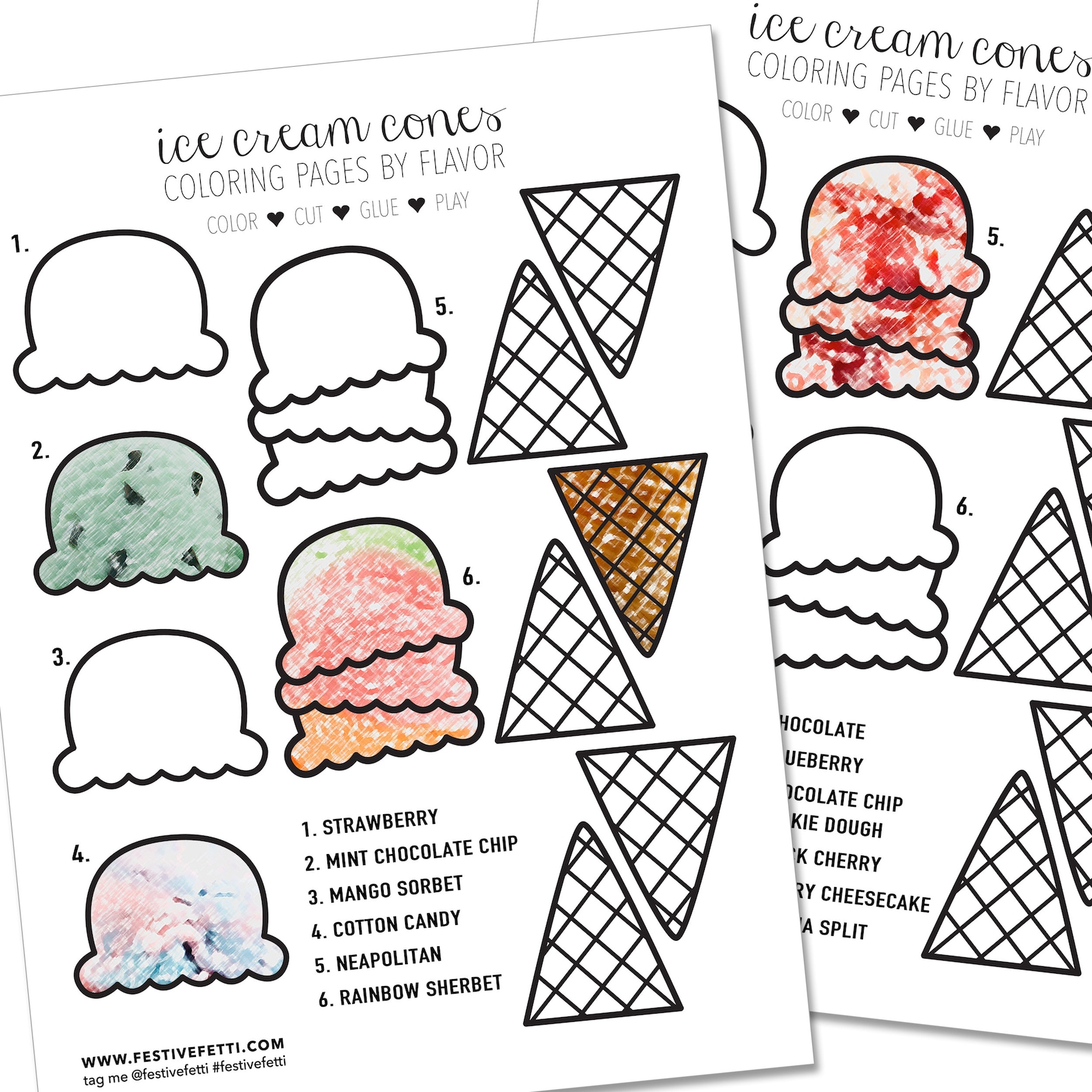 Summer Coloring Pages Color by Number Ice Cream Coloring - Etsy