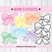 Pastel Bulletin Board Bows, Printable Bow Cut Out, Pastel Bow Garland ...
