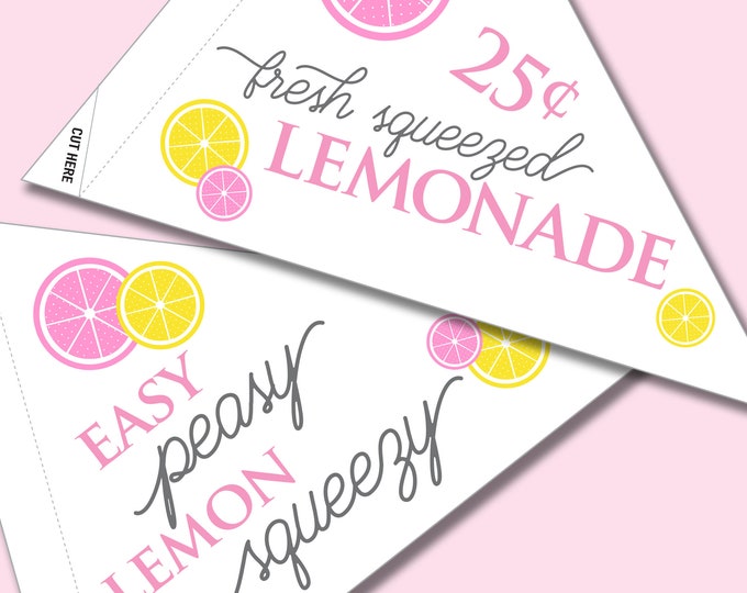 Lemon Party Printables, Lemonade Stand Sign, Lemon Party Decor ...