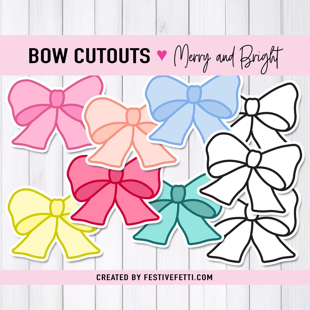 Printable Christmas Bows for DIY Gift Tags, Garlands and School ...