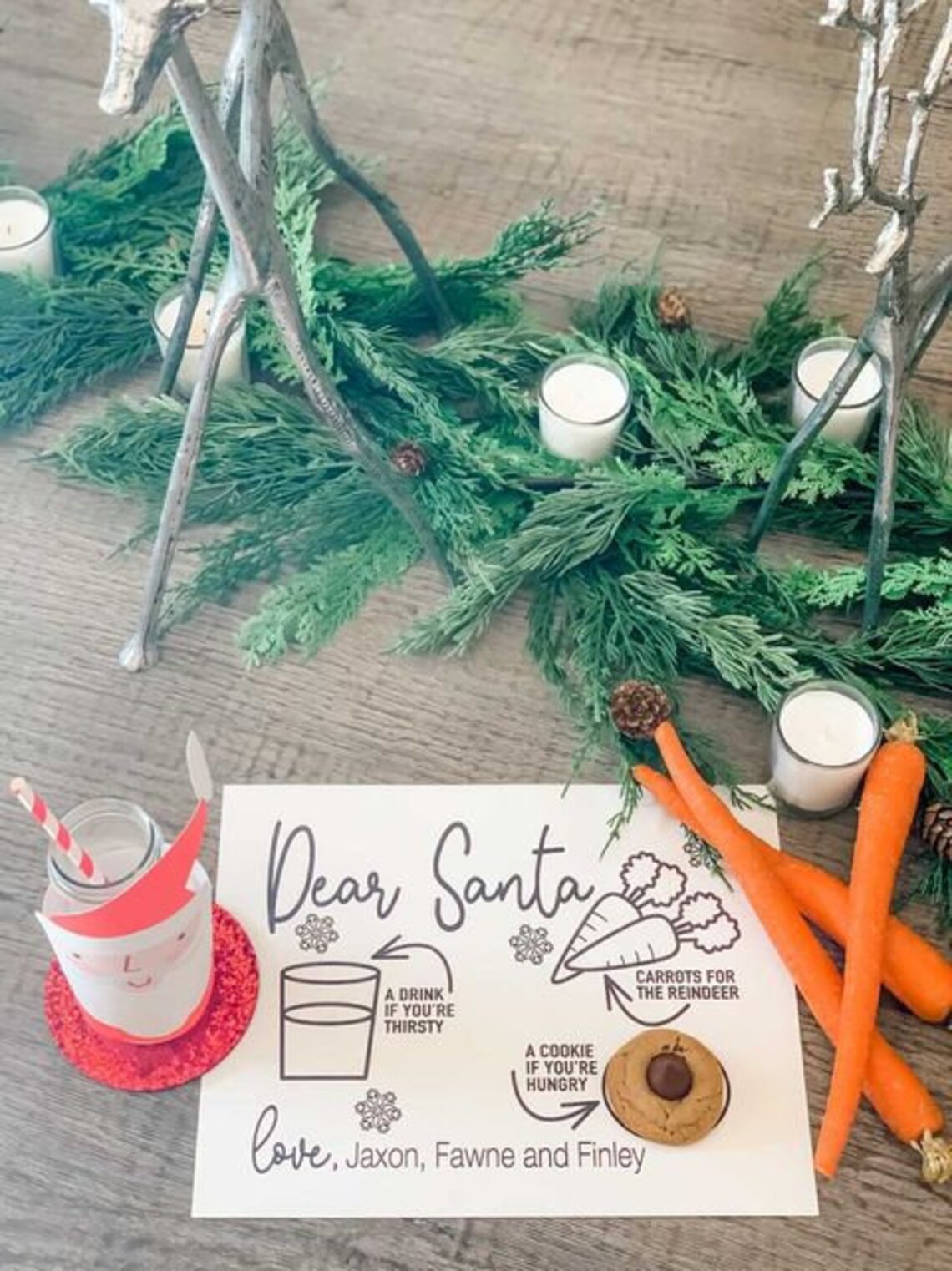 Santa Placemat, Personalized, Printable Santa Cookie Plate, Dear Santa ...