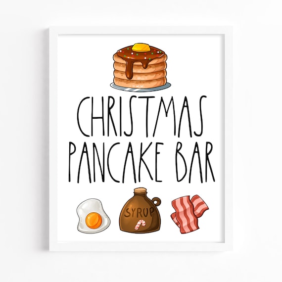 Christmas Breakfast Decor, Pancake Bar Sign, Christmas Pancake Bar Sign ...