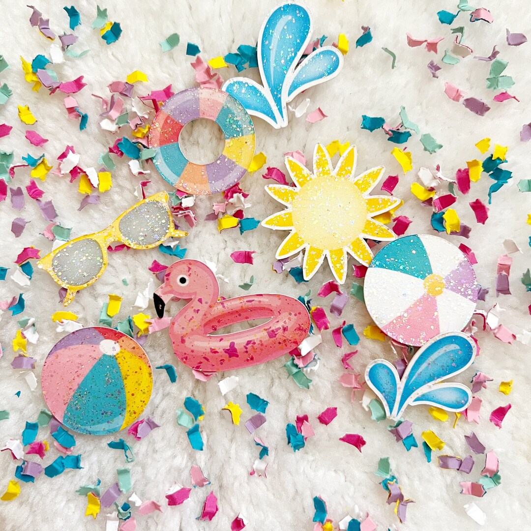Pool Party Confetti: Glittered Cutouts, Summer Birthday Decor - Etsy