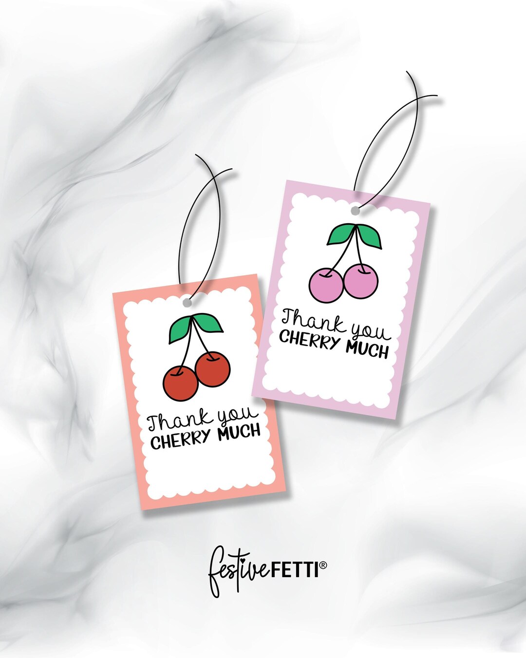 Thank You Cherry Much, 2” X 3”, Printable Gift Tag, Valentine's Day ...