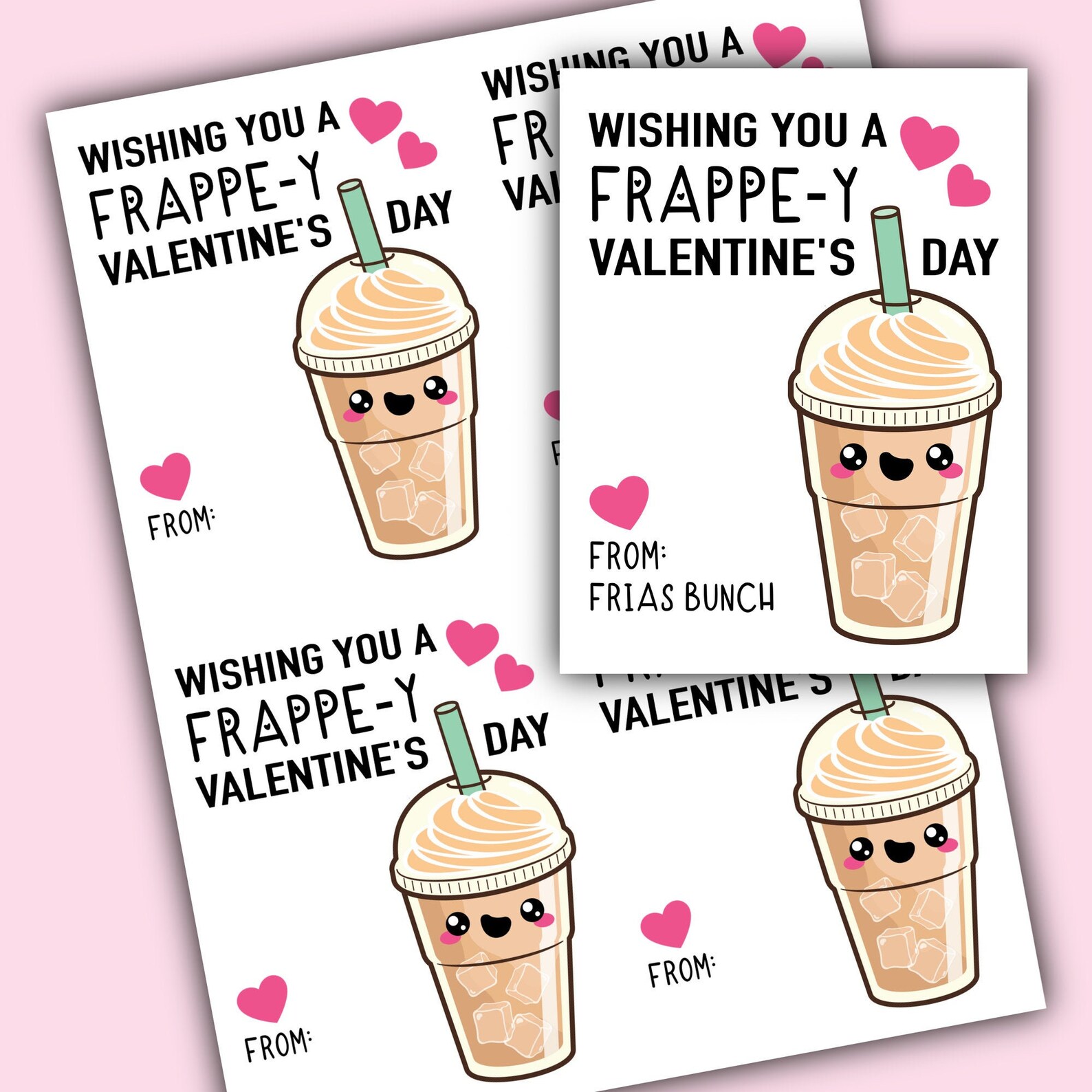 Valentine Printable Gift Tags Coffee Gift Tags Frappe - Etsy