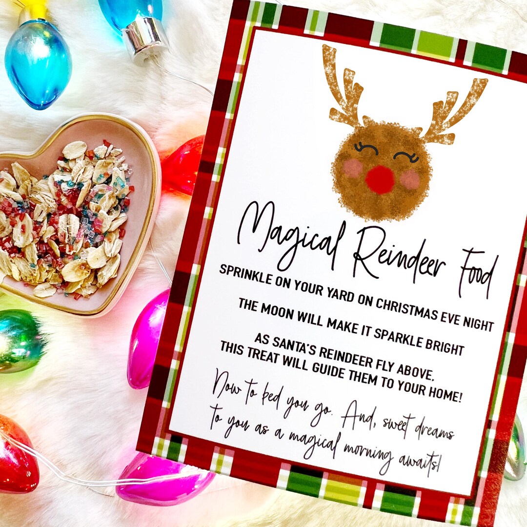 Printable Magical Reindeer Food Tags | Christmas Classroom Favor for ...