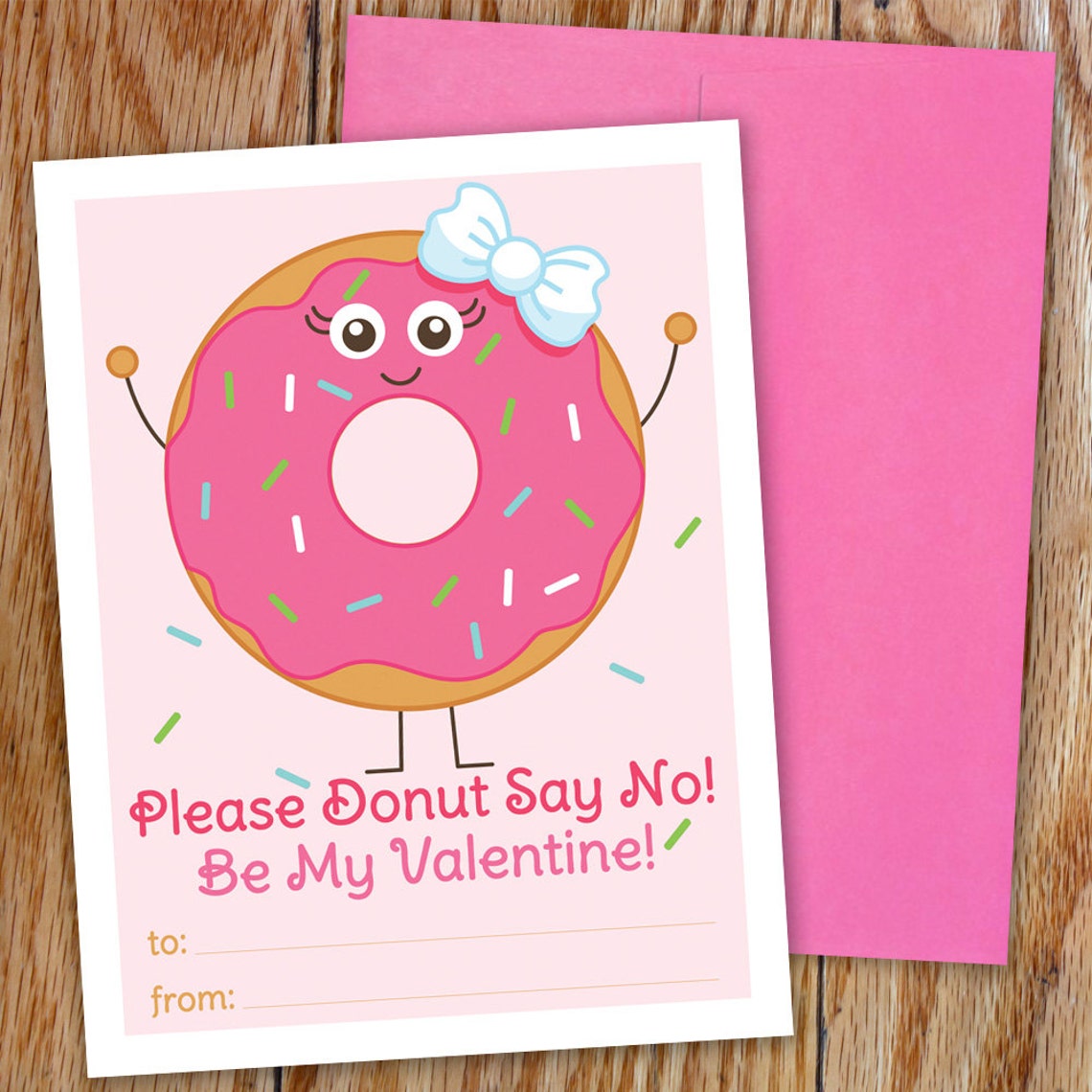 Donut Valentine Printable Cards, Doughnut Valentines, Boy and Girl ...