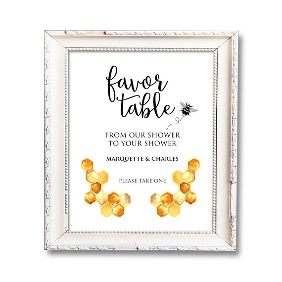 Bee Favors, Printable Sign, Personalized Bee Party Sign, Favor Table ...