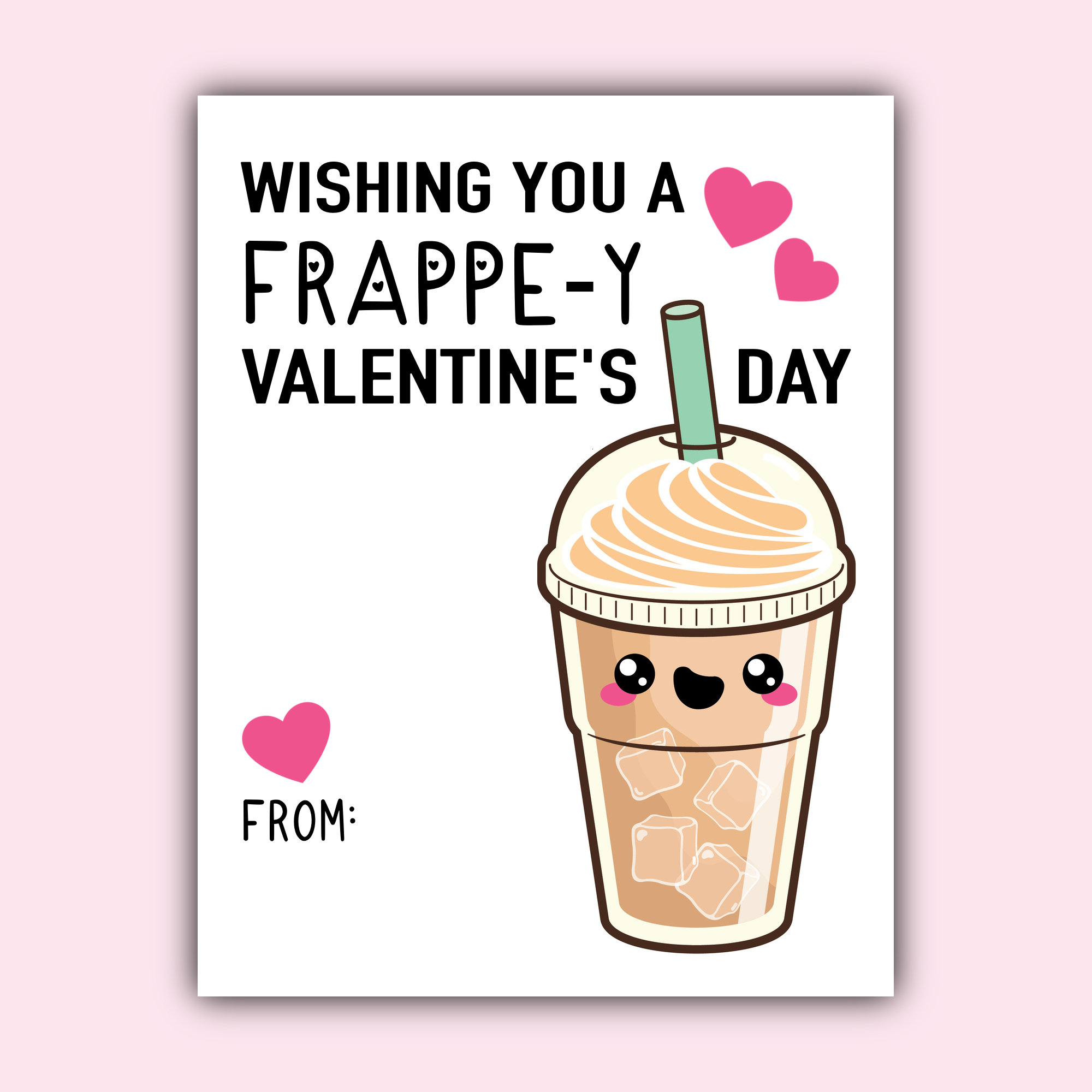 Valentine Printable Gift Tags, Coffee Gift Tags, Frappe Valentines Day ...