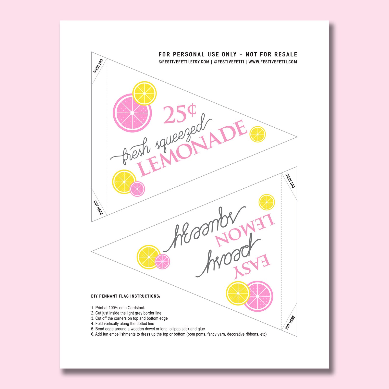 Lemon Party Printables, Lemonade Stand Sign, Lemon Party Decor ...