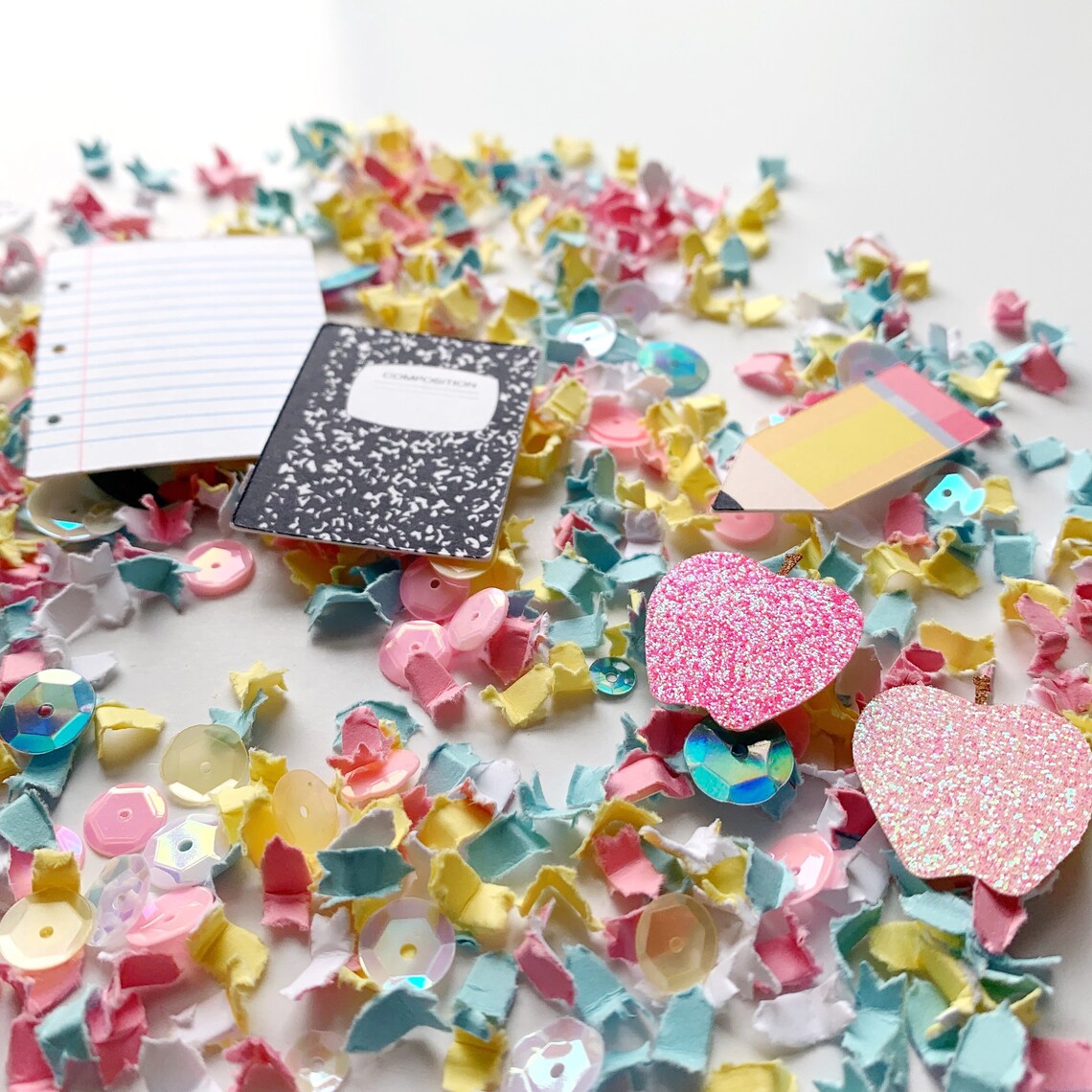 School Girl Style Pink School Supplies School Confetti Pink - Etsy