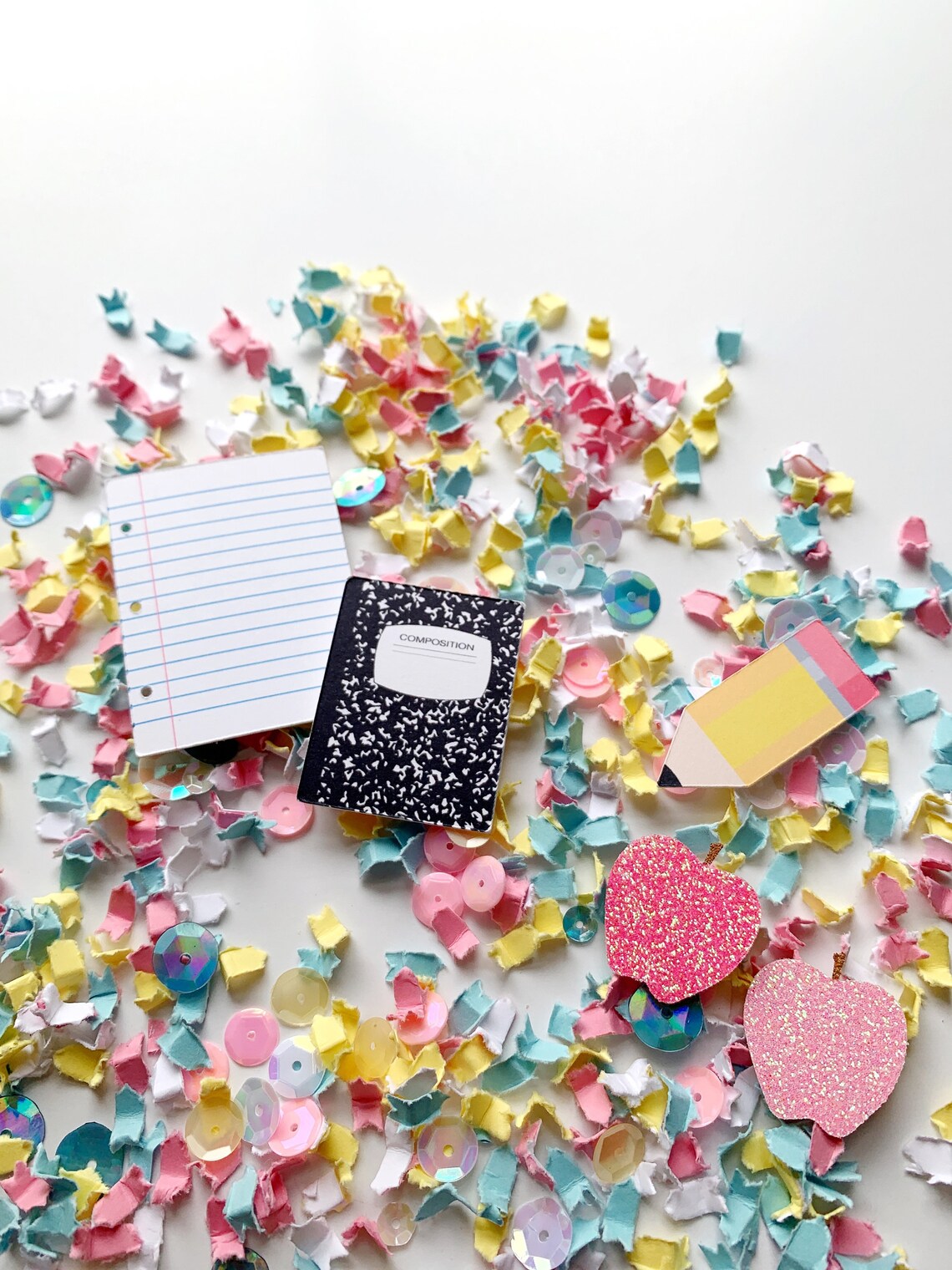 School Girl Style Pink School Supplies School Confetti Pink - Etsy