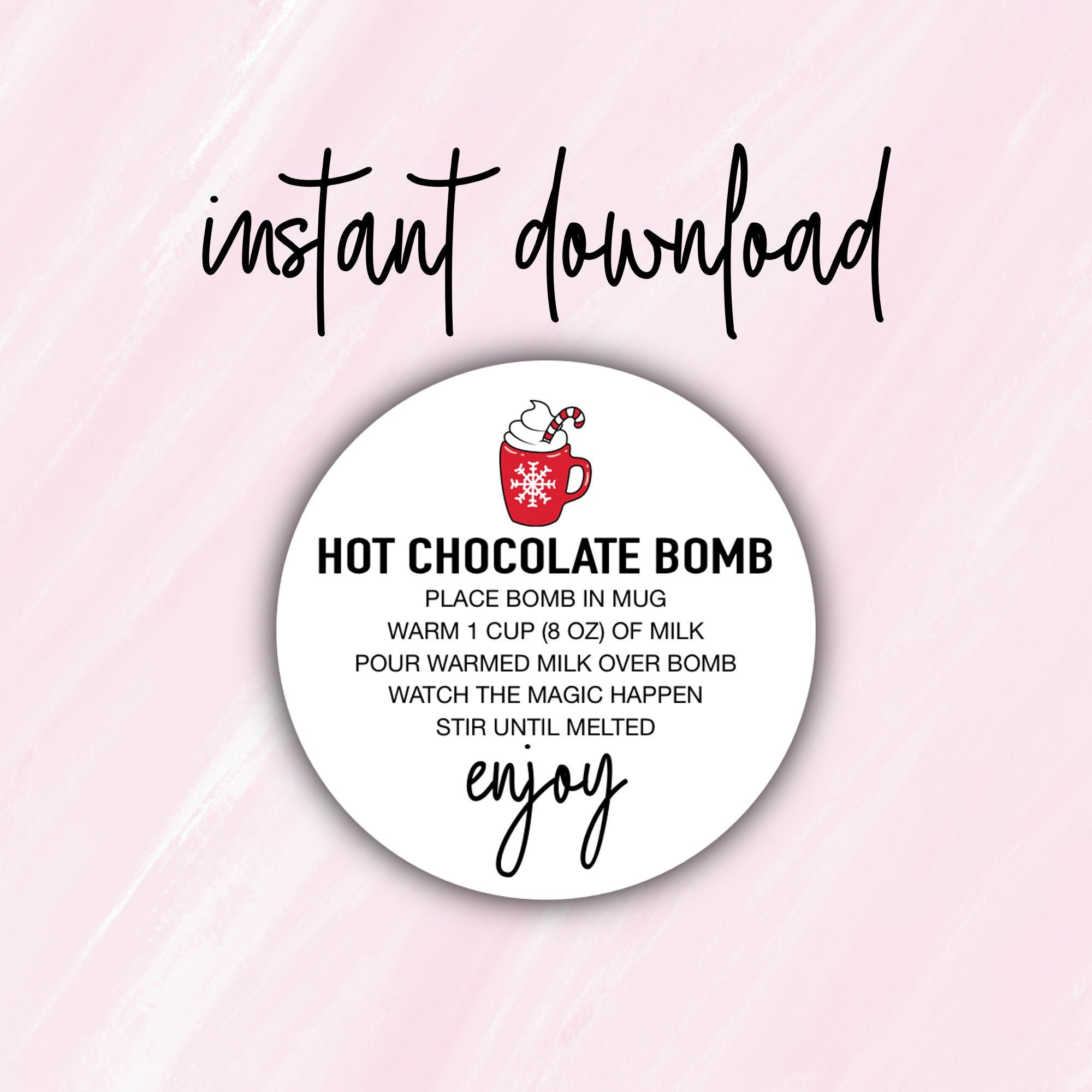 Hot Chocolate Bomb Tag, Printable Hot Cocoa Bomb Labels, Hot Cocoa Gift ...