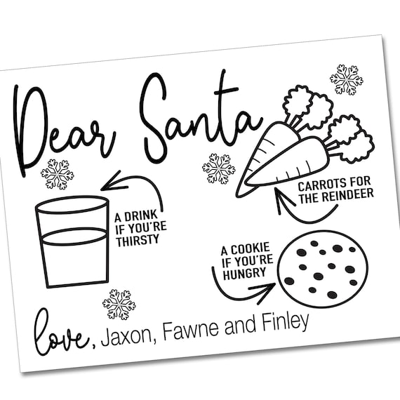 Santa Placemat Personalized Printable Santa Cookie Plate - Etsy