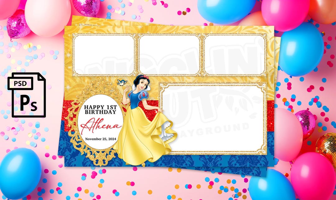 Snowwhite Princess Photobooth Template 4x6 - Etsy