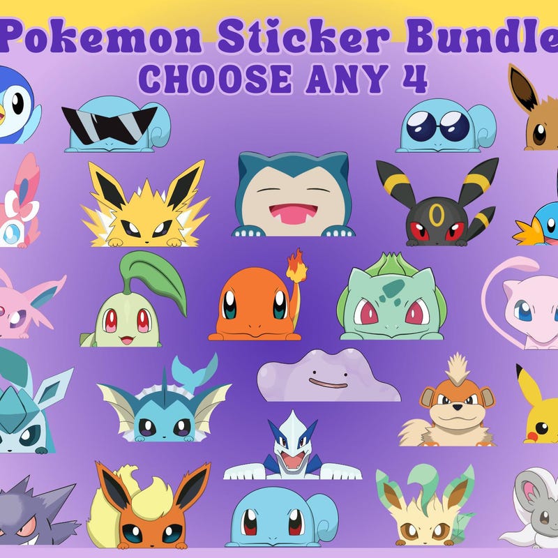 Custom Pokemons Stickers - Etsy