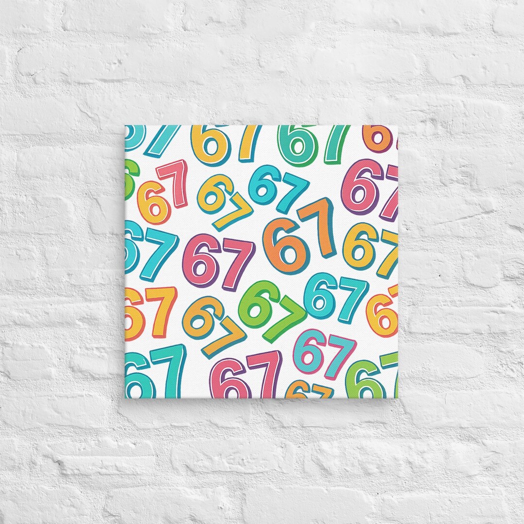 67 Canvas Wall Art | Repeating Six-seven Pattern - Etsy