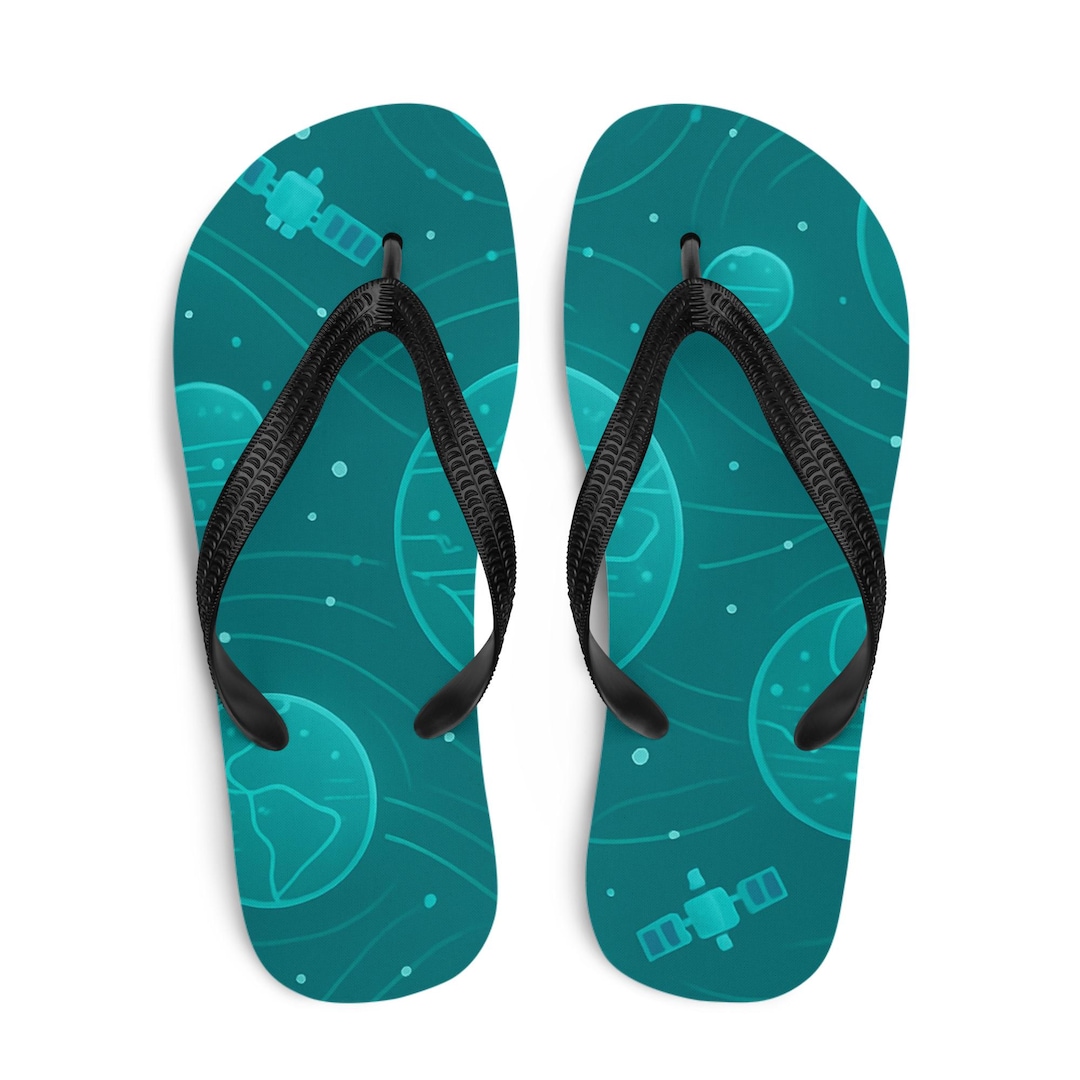 Digital Earth Circuit Flip Flops: Tech Style Beach Sandals - Etsy