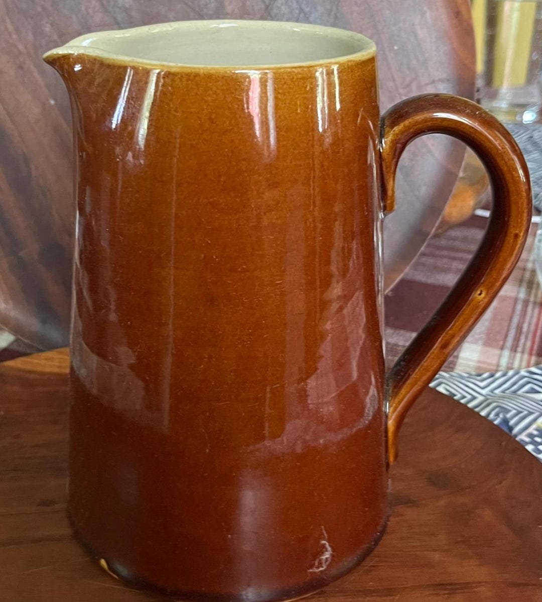 Antique Ceramic Glazed Pitcher - Etsy