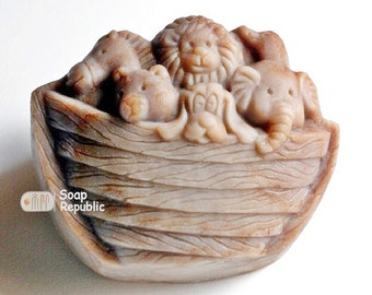 2D Silicone Soap/polymer Clay/cold Porcelain Clay/plaster Mold Noah Ark ...