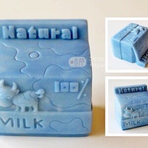 1. Half Side Shaped Milk Box 2. Full Size 3D Milk Box Silicone Soap ...