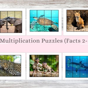 Wild Times Tables: Self-checking Multiplication Puzzles (facts 2–12) - Etsy