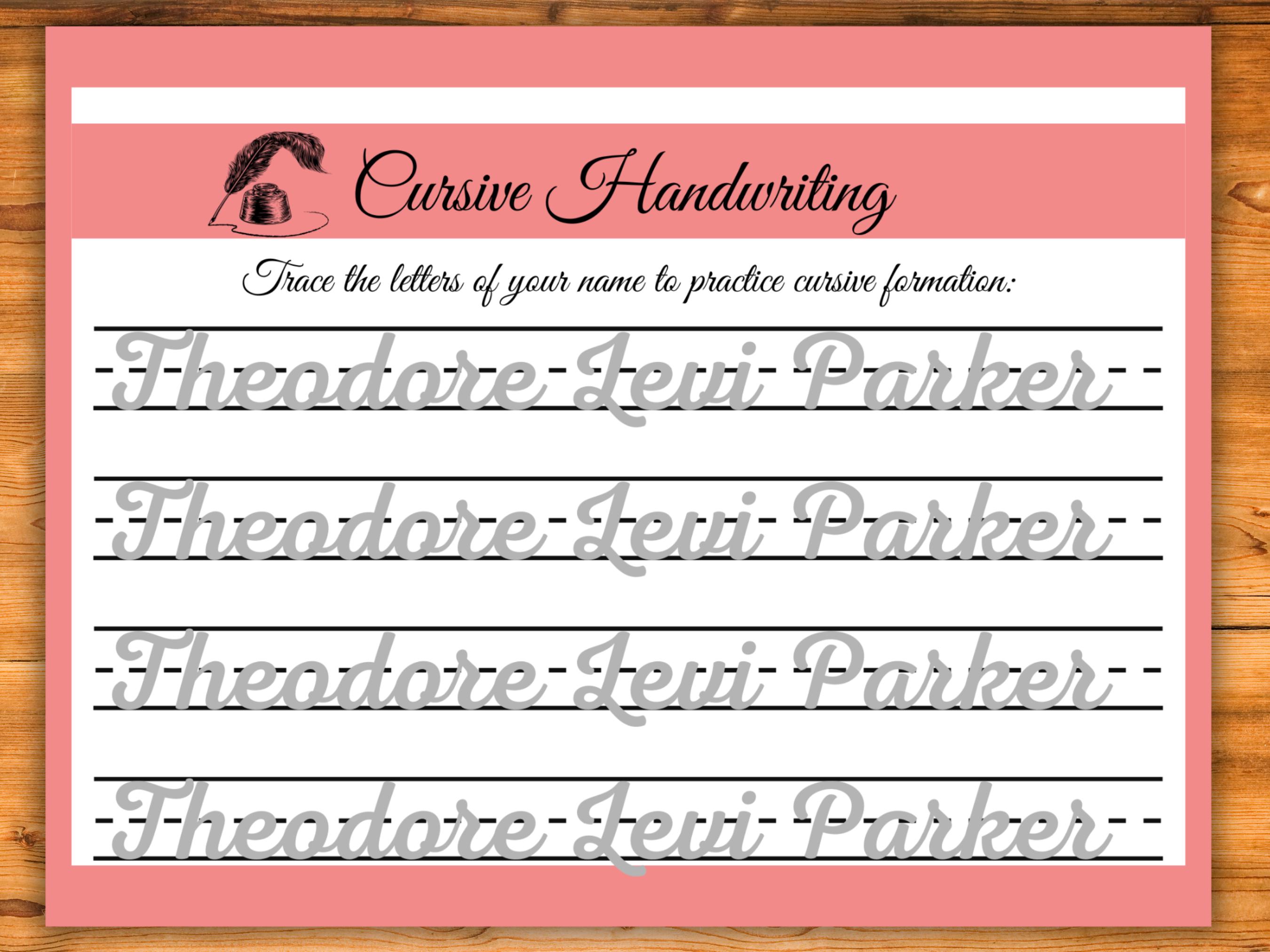 Editable Cursive Name Tracing Worksheet: Canva Template (homeschool ...