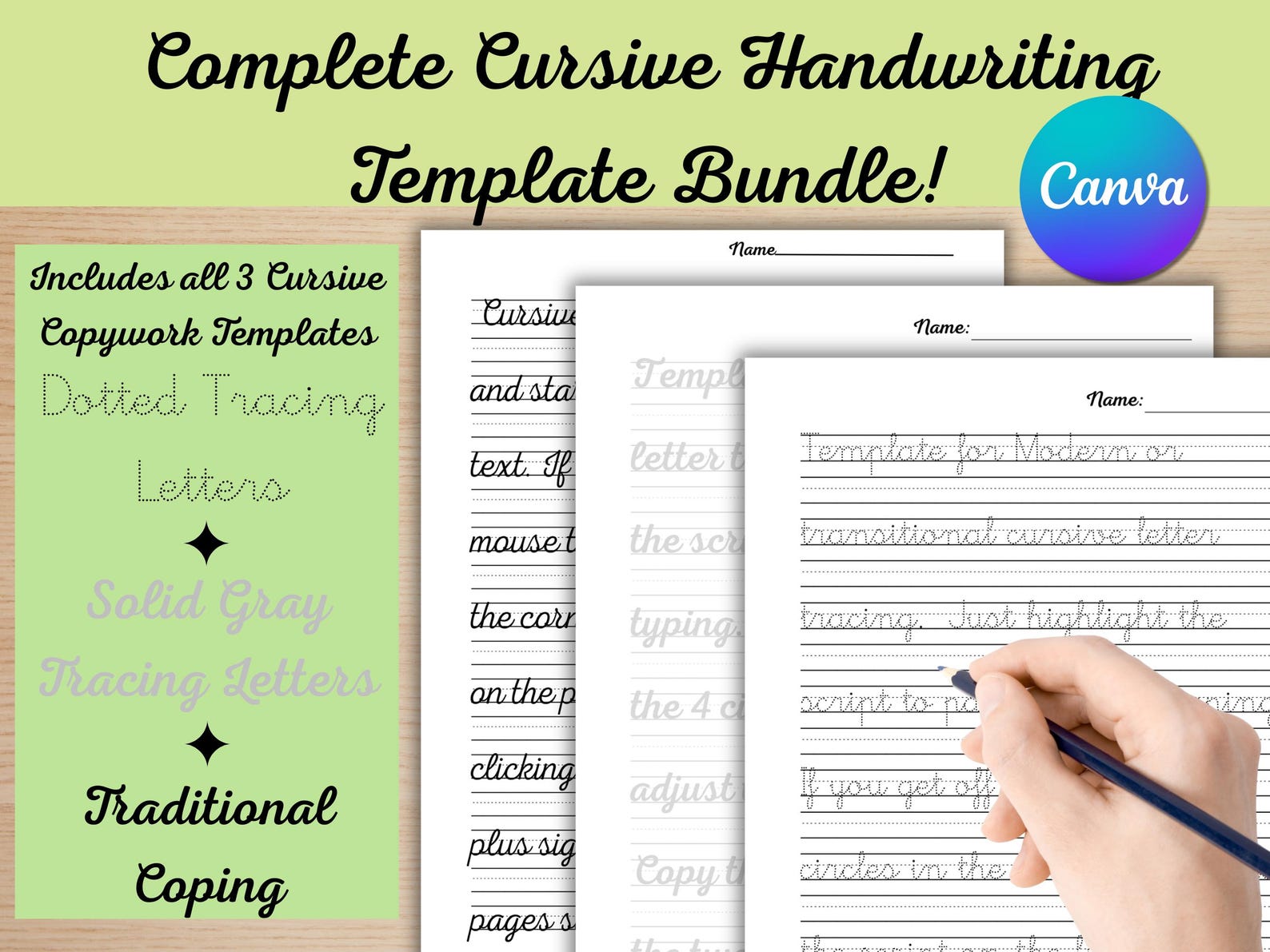 Editable Cursive Copywork Worksheet Template – Custom Handwriting Pages ...