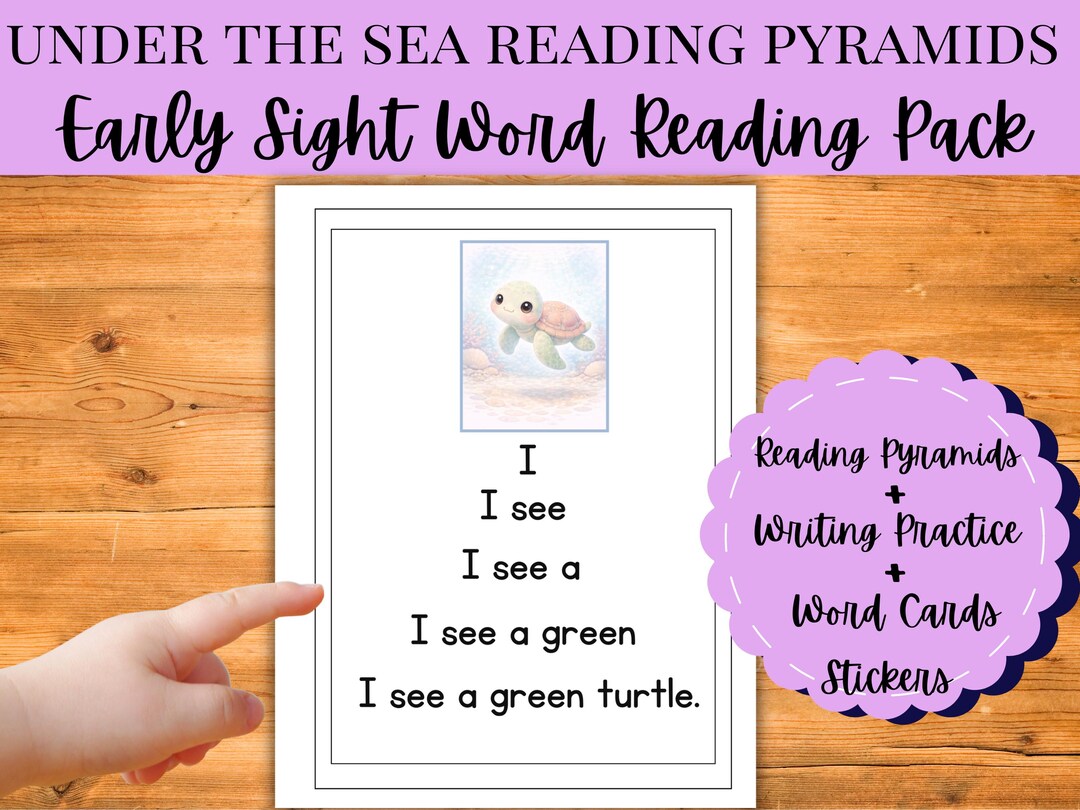 Ocean Animals Reading Pyramids | Pre-k Writing Practice (digital ...