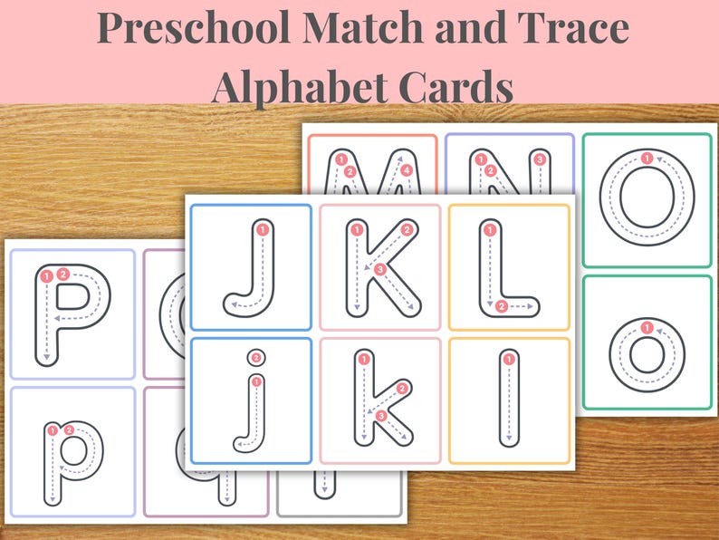 Alphabet Tracing and Matching Cards for Preschool | Uppercase ...