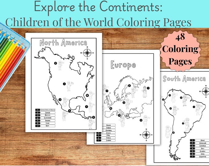 Animals of the Continents Coloring Pages (montessori Preschool ...