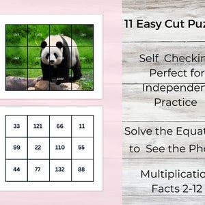 Wild Times Tables: Self-checking Multiplication Puzzles (facts 2–12) - Etsy