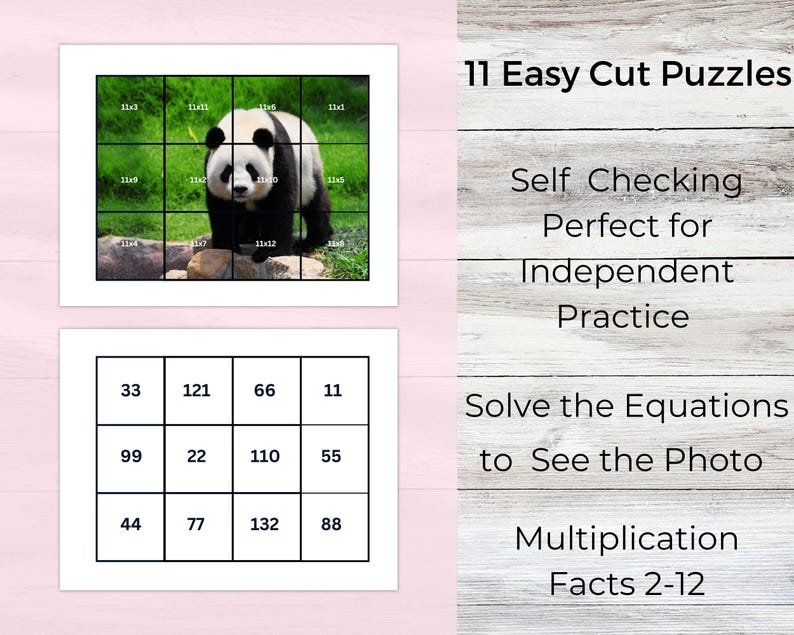 Wild Times Tables: Self-checking Multiplication Puzzles (facts 2–12) - Etsy
