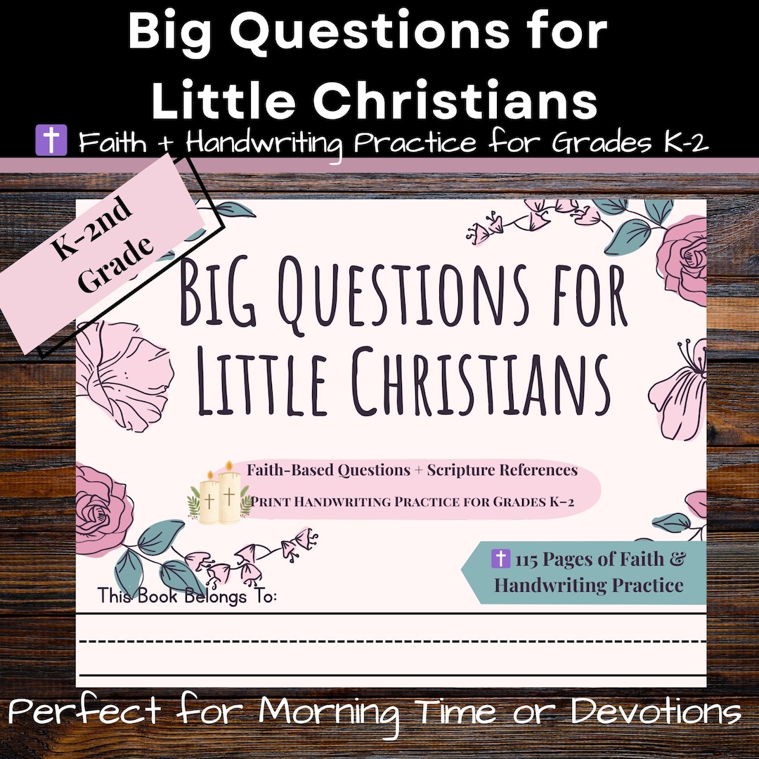 Christian Catechism Copywork Workbook: Print Handwriting Practice K-2 ...