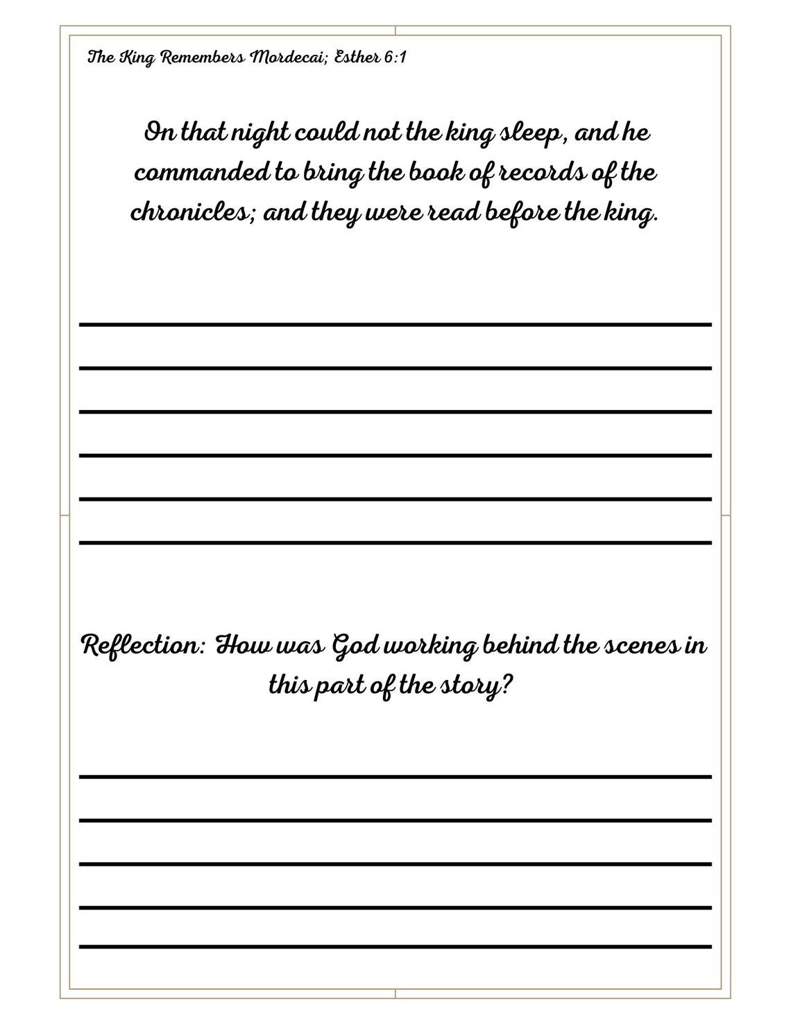 The Life of Esther Copywork | KJV Bible Verses for Girls | Cursive ...