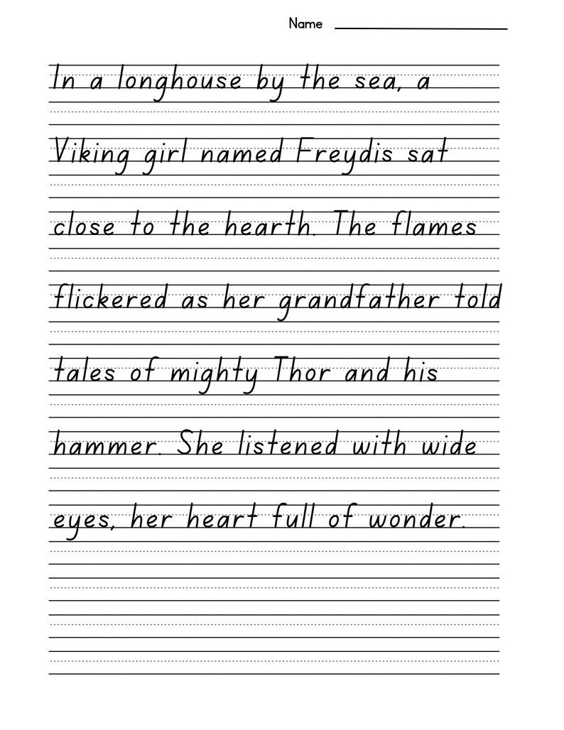 Viking Girl Copywork: Norse History & Handwriting Practice (30-page ...