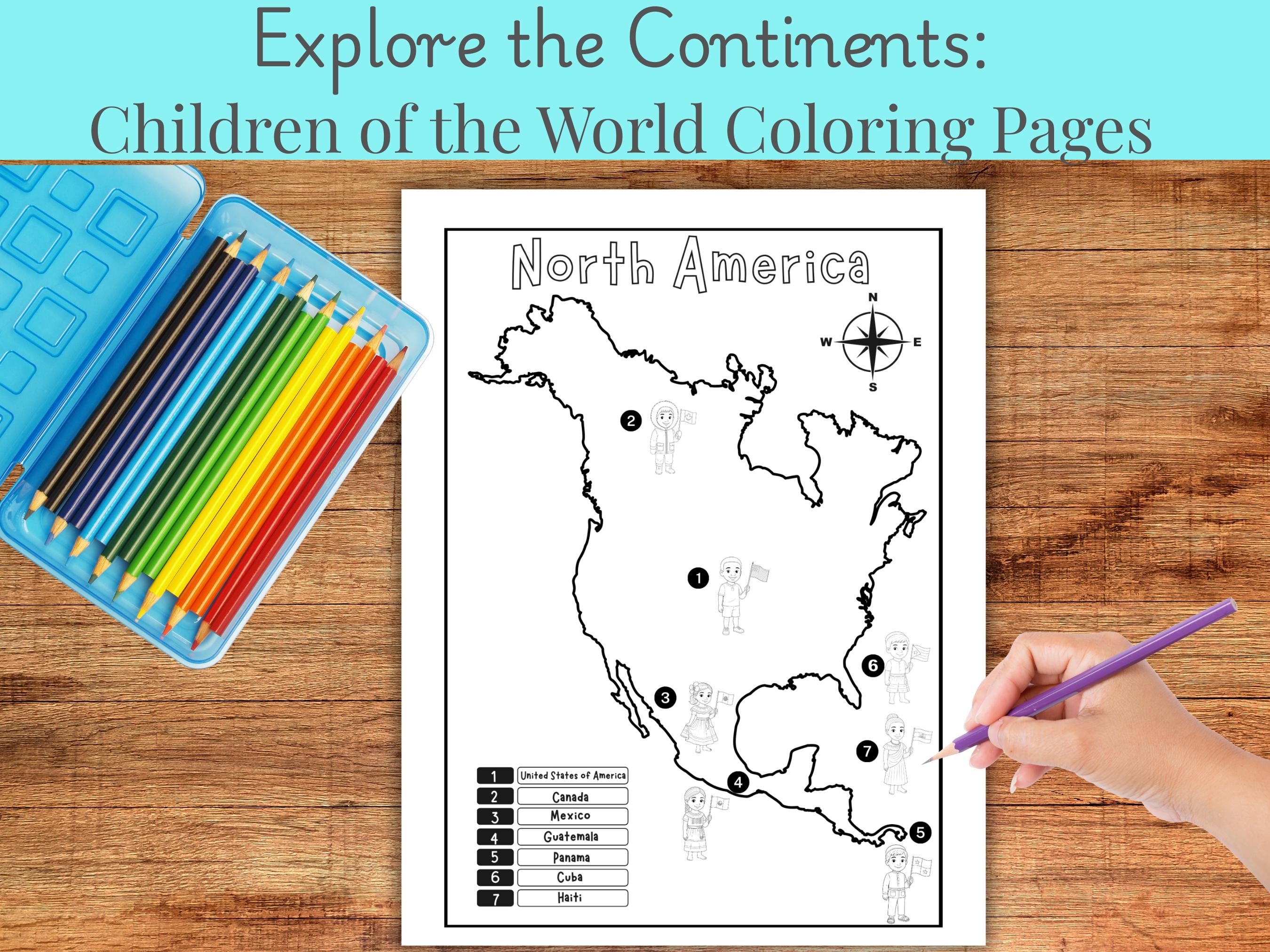 Children of the World Coloring Pages: Geography & Animals (PDF Download ...