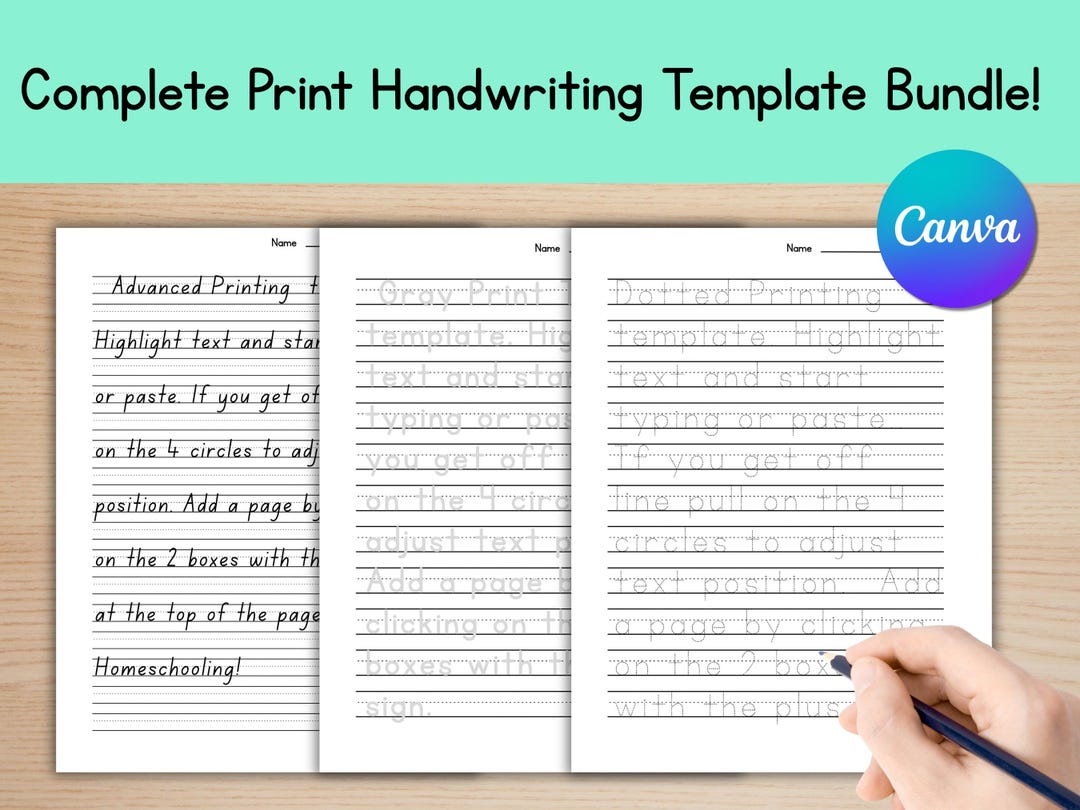 Editable Print Copywork Worksheet Template – Custom Handwriting Pages ...