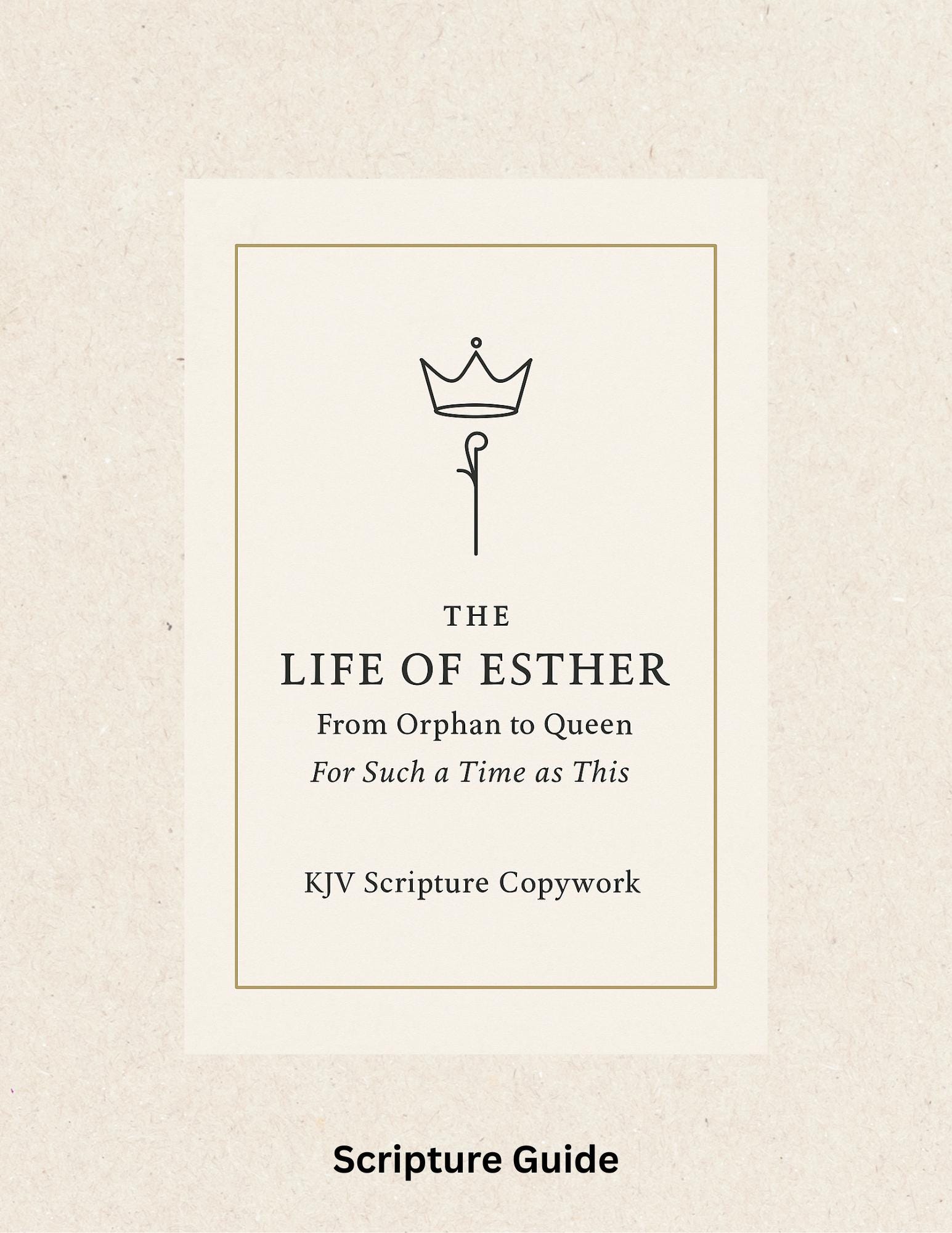 The Life of Esther Copywork | KJV Bible Verses for Girls | Cursive ...
