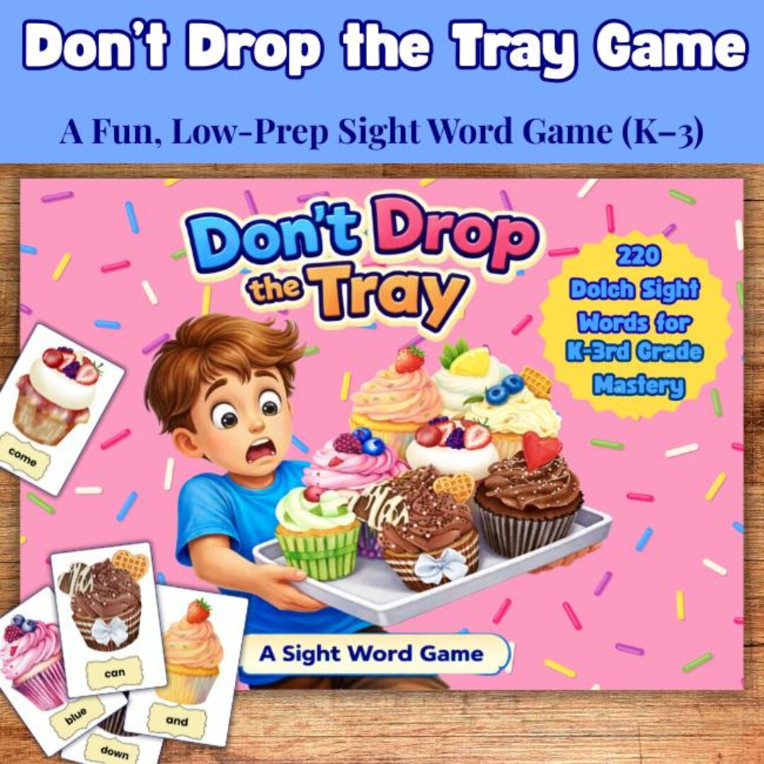 Don’t Drop the Tray! Sight Word Card Game – Fun Dolch Word Practice ...