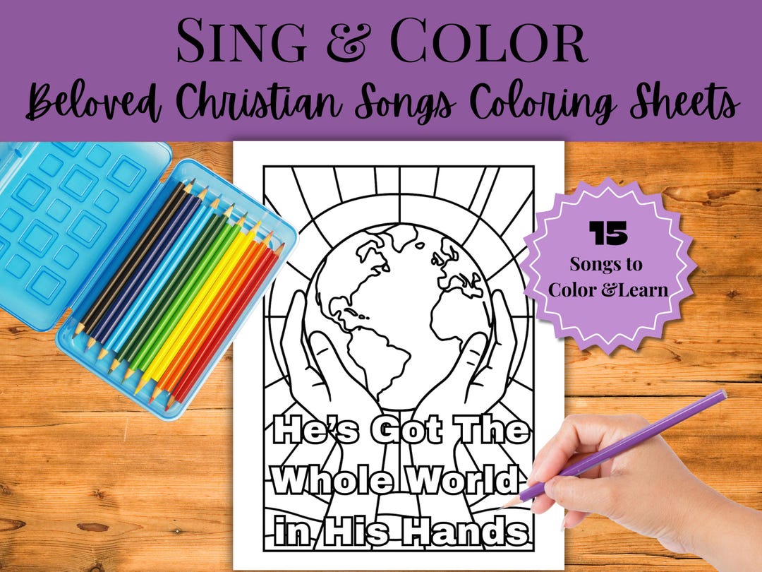 Bible Song Stained Glass Coloring Book for Kids (PDF) - Etsy